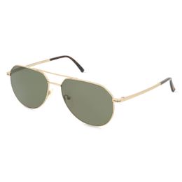 Fielmann MC 570 SUN CL DOMINIC | Unisex-Sonnenbrille | Fassung: Vollrand, Pilot, Edelstahl, Gold Gl&auml;nzend | Glasfarbe: Gr&uuml;n