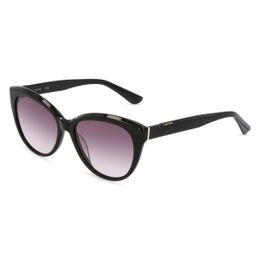 Calvin Klein CK22520S | Damen-Sonnenbrille | Fassung: Vollrand, Butterfly, Kunststoff, Schwarz | Glasfarbe: Grau
