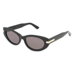 Calvin Klein CK25502S | Unisex-Sonnenbrille | Fassung: Vollrand, Cat Eye, Acetat, Schwarz | Glasfarbe: Grau