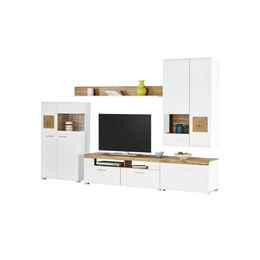 H&ouml;ffner Wohnwand mit Beleuchtung Cortina &brvbar; wei&szlig; &brvbar; Ma&szlig;e (cm): B: 320 H: 205 T: 47.0 &raquo; H&ouml;ffner