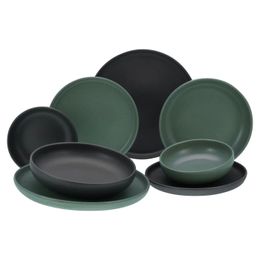 Creatable Tellerset Uno 8-tlg. schwarz/gr&uuml;n