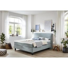 Relaks Boxspringbett Velluto Grau Cord, ca.180x200 cm, H2/H3