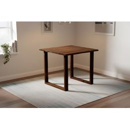 Esstisch Graz 90 / nussbaumfarben / 90x90 / U-Holzgestell Nussbaum