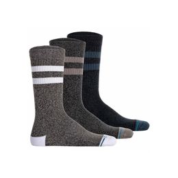 Kurzsocken Stance "Socken The Joven 3er Pack", Damen, Gr. 38-42, bunt (grau, blau, gr&uuml;n), Obermaterial: 76% Baumwolle CO. 19% Polyester PES. 3% Nylon NY. 2% Elasthan EL., Socken