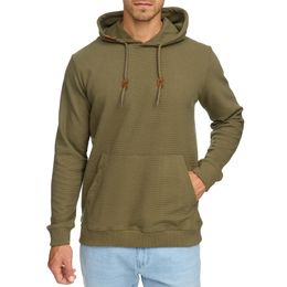 Kapuzensweatshirt INDICODE "INSalupe Hoodie", Herren, Gr. XXL, schwarz olive, Sweatware, Obermaterial: 100% Baumwolle, unifarben, regular fit h&uuml;ftlang, Rundhals, Sweatshirts