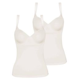 BH-Hemd Viania "2er Pack BH Hemd Basic", Damen, Gr. 80, Cup D, beige (cream cream), Stoff, Obermaterial: 90% Polyamid PA. 10% Elasthan EL., BHs BH-Hemd