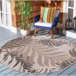 Teppich Sanat "Floral Outdoor", beige (creme), H:6mm &Oslash;:150cm, Kunstfaser, Teppiche, Teppich, In- und Outdoor geeignet, florales Design, Balkon, Terasse