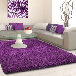 Hochflor-Teppich Ayyildiz Teppiche "Life Shaggy 1500", lila, B:240cm H:30mm L:340cm, Kunstfaser, Teppiche, Langflor, uni, gro&szlig;e Farbauswahl, robust, auch als L&auml;ufer und in rund