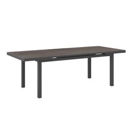 Ambia Garden Gartentisch, Anthrazit, Metall, Glas, rechteckig, eckig, 180-240x75x100 cm, ausziehbar, Gartenm&ouml;bel, Gartentische, Gartentische ausziehbar