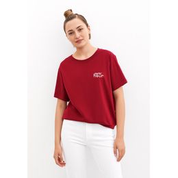 V&eacute;ro Moda T-Shirt VERO MODA "VMFRIGGA PAULINA SS TOP BOX JRS GA", Damen, Gr. XS, rot (karanda rot print:happy hour), Jersey, Obermaterial: 100% Baumwolle, bedruckt, loose fit normal, Rundhals, Shirts T-Shirt