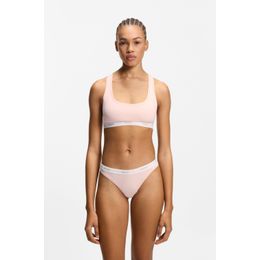 String HUGO UNDERWEAR "ID", Damen, Gr. L, light, pastel pink 688, Jersey, Obermaterial: 93% Baumwolle, 7% Elasthan, k&ouml;rpernah, Unterhosen String, aus Stretch-Baumwolle mit Logos am Bund