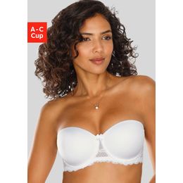 Schalen-BH Nuance, Damen, Gr. 75, Cup B, wei&szlig;, Spitze, Obermaterial: 80% Polyamid, 20% Elasthan, BHs Schalen-BH, mit abnehmbaren Tr&auml;gern und Details aus Spitze, Dessous