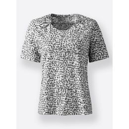 Kurzarmshirt Inspirationen "Shirt", Damen, Gr. 36, schwarz (schwarz, bedruckt), 100% Baumwolle, gemustert, mehrfarbig, Rundhals, Shirts