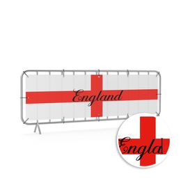 Absperrgitter Banner im England-Design | Mit Wunschtext bedrucken | 215 x 73 cm | Werbeartikel WM & EM | Bannerwerbung online selbst gestalten