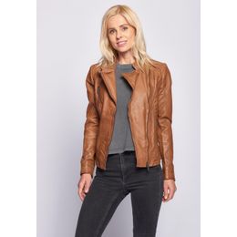 Lederjacke Maze "Sally", Damen, Gr. S, braun (cognac), Obermaterial: 100% Lammleder. Futter: 100% Polyester, Jacken