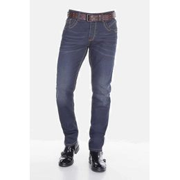 Cipo & Baxx 5-Pocket-Jeans CIPO & BAXX "Jeans", Herren, Gr. 31, L&auml;nge 34, blau (dunkelblau), 99% Baumwolle, 1% Elasthan, unifarben, Basic, regular fit lang, Jeans 5-Pocket-Jeans, im 5-Pocket-Stil, CD-381