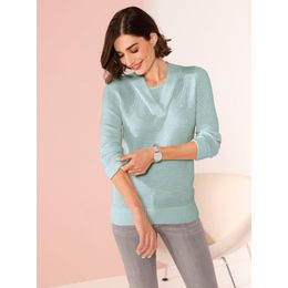 2-in-1-Pullover Classic Basics "Pullover", Damen, Gr. 44, gr&uuml;n (kalkmint, meliert), 100% Polyacryl, meliert, Pullover