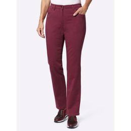 Bequeme Jeans Casual Looks, Damen, Gr. 19, Kurzgr&ouml;&szlig;en, rot (bordeaux), 98% Baumwolle, 2% Elasthan, unifarben, lang, Jeans