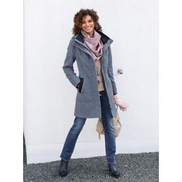 Kurzmantel Casual Looks, Damen, Gr. 19, blau (rauchblau, meliert), 100% Polyester, Kragen-Innenseite:100% Polyacryl, M&auml;ntel Kurzmantel