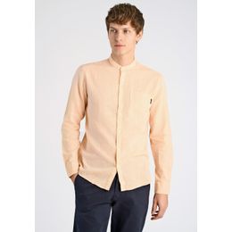 Leinenhemd LINDBERGH "Leinenhemd Relaxed Fit", Herren, Gr. 4XL, Normalgr&ouml;&szlig;en, orange (lt peach), Obermaterial: 55% Leinen, 45% Baumwolle, Hemden