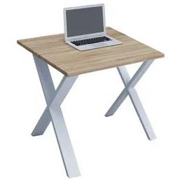 Schreibtisch Vcm "Schreibtisch B&uuml;rotisch Computertisch 80x50 Lona U", braun (wei&szlig;, sonoma, eiche), B:80cm T:50cm, Tische, Schreibtisch