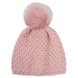 Bommelm&uuml;tze styleBREAKER "Kinder Bommelm&uuml;tze V-Muster Geh&auml;kelt", Jungen, rosa (altrose), Modisch, M&uuml;tzen