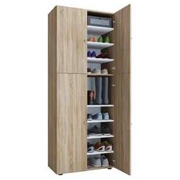 Schuhschrank Vcm "XXL Holz Gro&szlig;er Schuhschrank Schuhkommode Lona 9", braun (sonoma, eiche (s&auml;gerau)), B:70cm T:40cm, Obermaterial: 100% Holz Wood., Schr&auml;nke, Schuhschrank