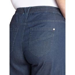sheego Gro&szlig;e Gr&ouml;&szlig;en Jeansbermudas mit Rundum-Dehnbund, dark blue, Gr&ouml;&szlig;e 52 - Damen