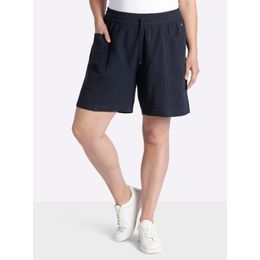 sheego Gro&szlig;e Gr&ouml;&szlig;en Shorts aus weichem Musselin, tiefblau, Gr&ouml;&szlig;e 58 - Damen