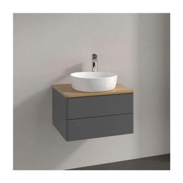 Villeroy & Boch Villeroy und Boch Antao Waschtisch-Unterschrank K18051GK 60x36x50cm, Hahnloch, Waschbeckenplattenfarbe honey oak, anthracite matt lacquer