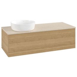 Villeroy & Boch Villeroy und Boch Antao Waschtisch-Unterschrank L33013HN mit Beleuchtung, 120x36x50cm, Waschbeckenplattenfarbe botticino, honey oak