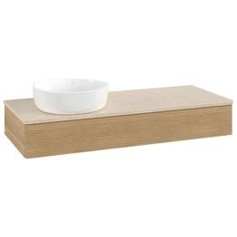 Villeroy & Boch Villeroy und Boch Antao Waschtisch-Unterschrank L11113HN mit Beleuchtung, 1 Auszug, 1200 x 190 x 500 mm, Front mit Struktur, Honey Oak / Botticino