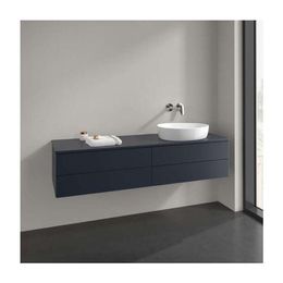 Villeroy & Boch Villeroy und Boch Antao Waschtisch-Unterschrank L27050HG mit Beleuchtung, 4 Ausz&uuml;ge, 1600 x 360 x 500 mm, Front ohne Struktur, Midnight Blue Matt Lacquer / Midnight Blue Matt Lacquer