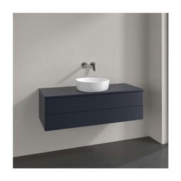 Villeroy & Boch Villeroy und Boch Antao Waschtisch-Unterschrank L21150HG mit Beleuchtung, 2 Ausz&uuml;ge, 1200 x 360 x 500 mm, Front mit Struktur, Midnight Blue Matt Lacquer / Midnight Blue Matt Lacquer