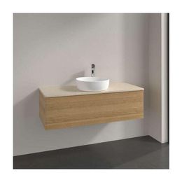 Villeroy & Boch Villeroy und Boch Antao Waschtisch-Unterschrank L32113HN mit Beleuchtung, 1 Auszug, 1200 x 360 x 500 mm, Front mit Struktur, Honey Oak / Botticino
