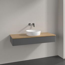 Villeroy & Boch Villeroy und Boch Antao Waschtisch-Unterschrank K10011GK 120x19x50cm, Waschbeckenplattenfarbe honey oak, anthracite matt lacquer