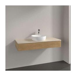 Villeroy & Boch Villeroy und Boch Antao Waschtisch-Unterschrank L10113HN mit Beleuchtung, 1 Auszug, 1200 x 190 x 500 mm, Front mit Struktur, Honey Oak / Botticino