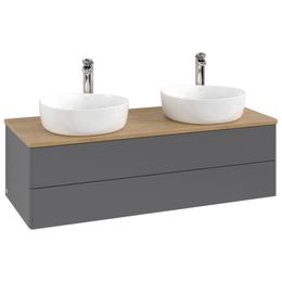 Villeroy & Boch Villeroy und Boch Antao Waschtisch-Unterschrank K24051GK 120x36x50cm, Hahnloch, Waschbeckenplattenfarbe honey oak, anthracite matt lacquer