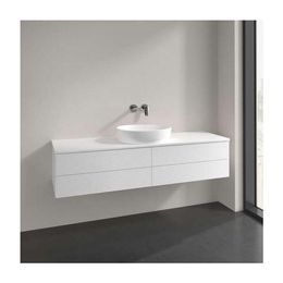 Villeroy & Boch Villeroy und Boch Antao Waschtisch-Unterschrank L25150MT mit Beleuchtung, 4 Ausz&uuml;ge, 1600 x 360 x 500 mm, Front mit Struktur, White Matt Lacquer / White Matt Lacquer