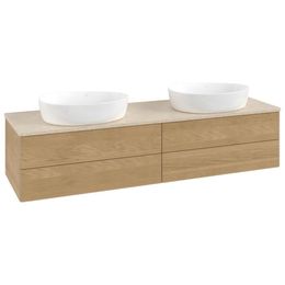 Villeroy & Boch Villeroy und Boch Antao Waschtisch-Unterschrank K28113HN 160x36x50cm, Waschbeckenplattenfarbe botticino, honey oak