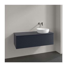 Villeroy & Boch Villeroy und Boch Antao Waschtisch-Unterschrank L34110HG mit Beleuchtung, 1 Auszug, 1200 x 360 x 500 mm, Front mit Struktur, Midnight Blue Matt Lacquer / Midnight Blue Matt Lacquer