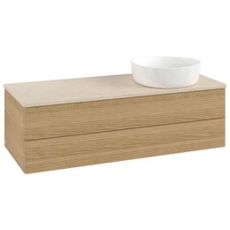 Villeroy & Boch Villeroy und Boch Antao Waschtisch-Unterschrank L23113HN mit Beleuchtung mit Struktur, 120x36x50cm, Waschbeckenplattenfarbe botticino, honey oak