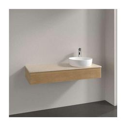 Villeroy & Boch Villeroy und Boch Antao Waschtisch-Unterschrank L12153HN mit Beleuchtung, 1 Auszug, 1200 x 190 x 500 mm, Front mit Struktur, Honey Oak / Botticino