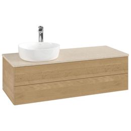 Villeroy & Boch Villeroy und Boch Antao Waschtisch-Unterschrank L22053HN 120x36x50cm, Hahnloch, Waschbeckenplattenfarbe botticino, honey oak