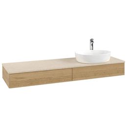 Villeroy & Boch Villeroy und Boch Antao Waschtisch-Unterschrank K16053HN 160x19x50cm, Hahnlochbohrung, Waschbeckenplattenfarbe botticino, honey oak