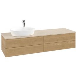 Villeroy & Boch Villeroy und Boch Antao Waschtisch-Unterschrank L26053HN 160x36x50cm, Hahnlochbohrung, Waschbeckenplattenfarbe botticino, honey oak