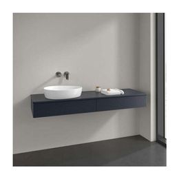 Villeroy & Boch Villeroy und Boch Antao Waschtisch-Unterschrank L15150HG mit Beleuchtung, 2 Ausz&uuml;ge, 1600 x 190 x 500 mm, Front mit Struktur, Midnight Blue Matt Lacquer / Midnight Blue Matt Lacquer