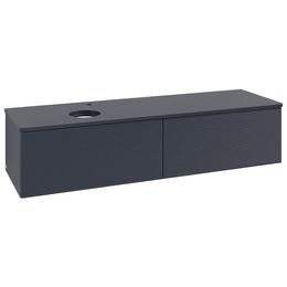 Villeroy & Boch Villeroy und Boch Antao Waschtisch-Unterschrank L37150HG mit Beleuchtung, 2 Ausz&uuml;ge, 1600 x 360 x 500 mm, Front mit Struktur, Midnight Blue Matt Lacquer / Midnight Blue Matt Lacquer