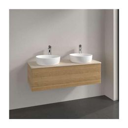 Villeroy & Boch Villeroy und Boch Antao Waschtisch-Unterschrank L35113HN mit Beleuchtung, 1 Auszug, 1200 x 360 x 500 mm, Front mit Struktur, Honey Oak / Botticino