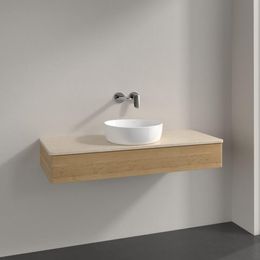 Villeroy & Boch Villeroy und Boch Antao Waschtisch-Unterschrank K10013HN 120x19x50cm, Waschbeckenplattenfarbe botticino, honey oak